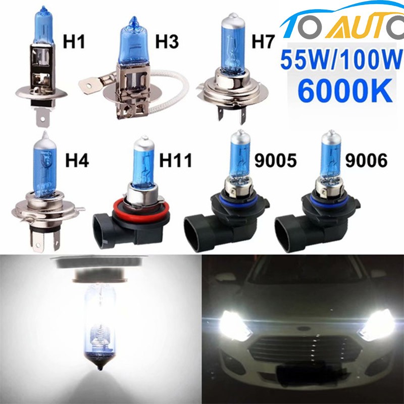 [Ready Stock] Mentol Lampu Kereta Motosikal 12V 55W / 100W HALOGEN BULB H1 H3 H4 H7 H8 H11 HB3 ...