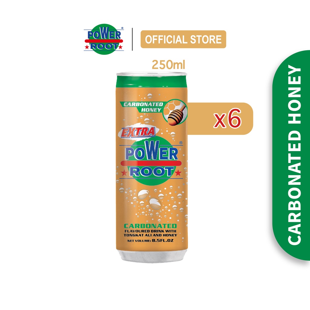 Power Root Extra Carbonated Tongkat Ali (250ml X 6 Cans) | Shopee Malaysia