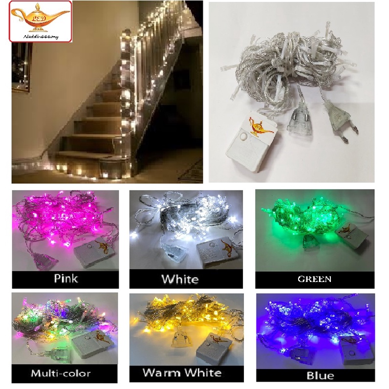 10Meter 100Leds LED Twinkle Light Lampu Hiasan Decoration Lights Lampu ...