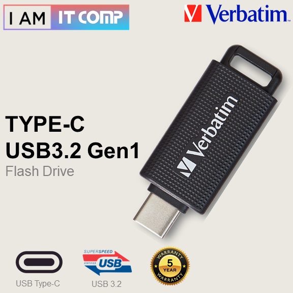 Verbatim Type-C USB 3.2 Gen 1 Flash Drive ( 32GB / 64GB / 128GB ...