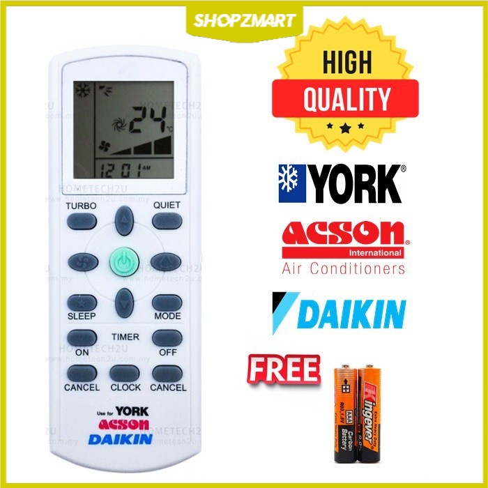 Remote Aircond Daikin / York / Acson Air Conditioner Remote Control ...