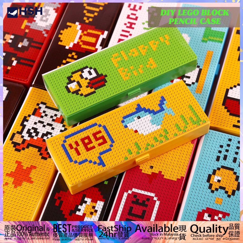 DIY Building Blocks Cute Pencil Case, School Stationery Pencil Box for ...