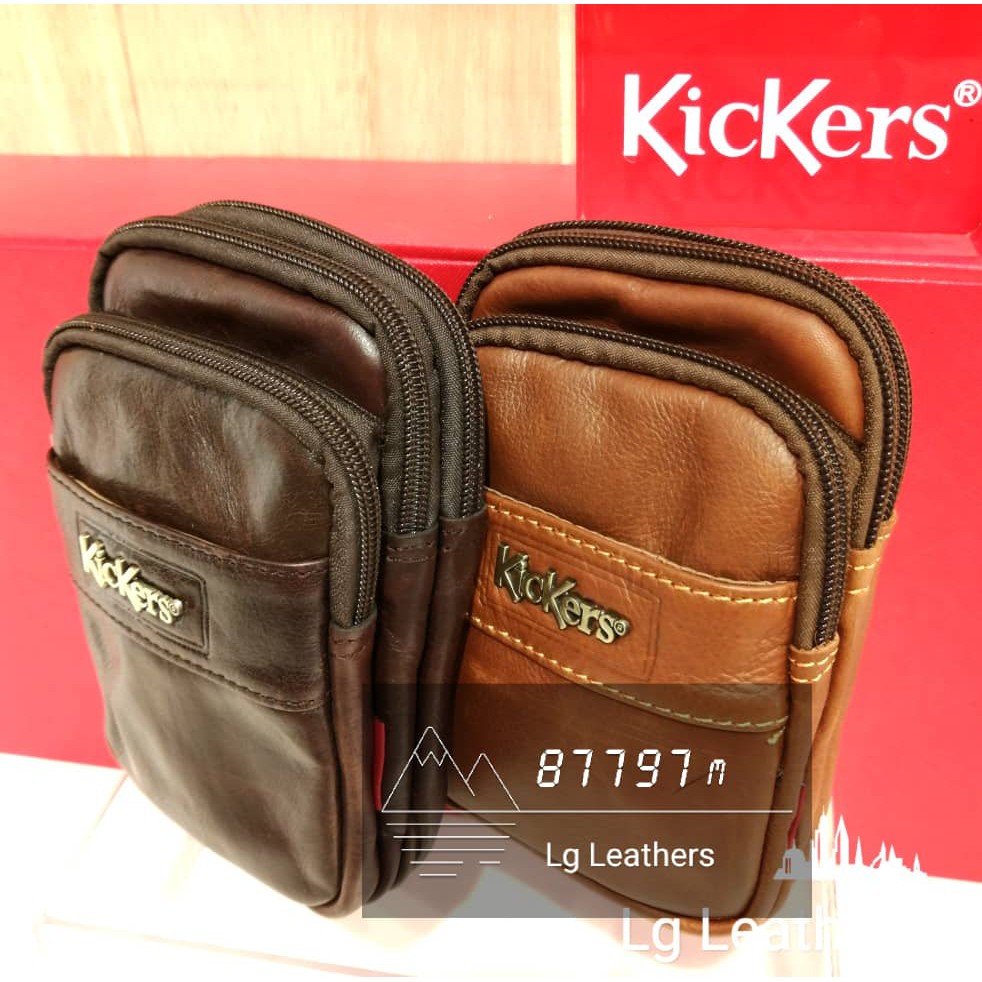 Kickers Genuine Leather Pouch Bag-87797P | Shopee Malaysia