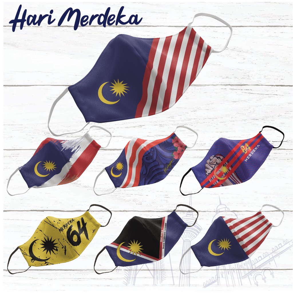 Face Mask Merdeka Hari Malaysia 2021 [64 Tahun Kemerdekaan] Water ...