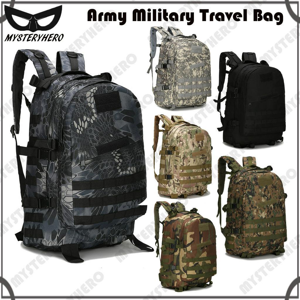 MysteryHero Army Military 3P PUBG Attack Tactical Backpack 40L Outdoor Travel Bag Beg Tentera ...