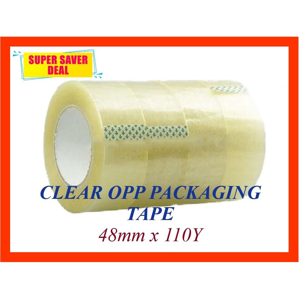 OPP CLEAR TAPE / PACKAGING TAPE 48mm x 110y / 48mm x 100m x Random ...