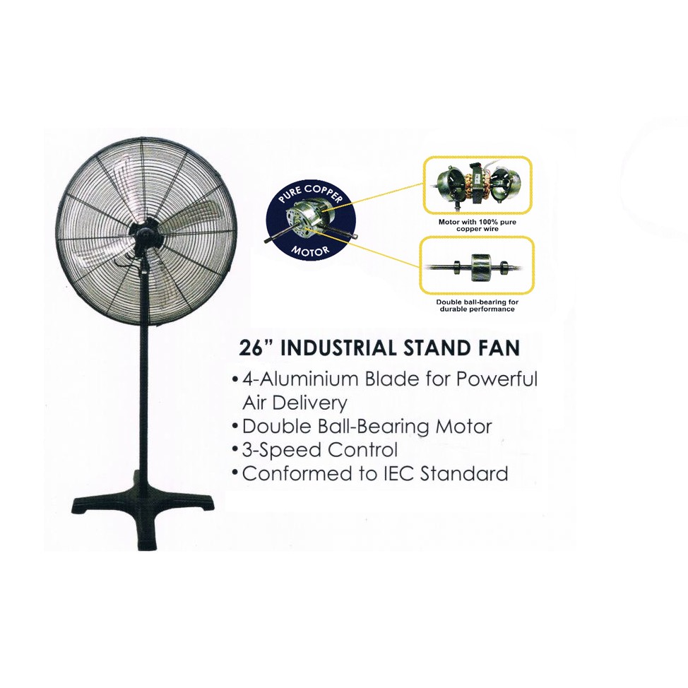HEAVY DUTY INDUSTRIAL STAND FAN 26 INCH | Shopee Malaysia