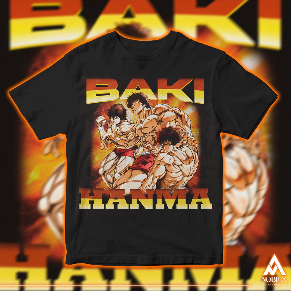 Baki Hanma T Shirt Vintage Style Bootleg Design Baki Hanma T Shirt Baju ...