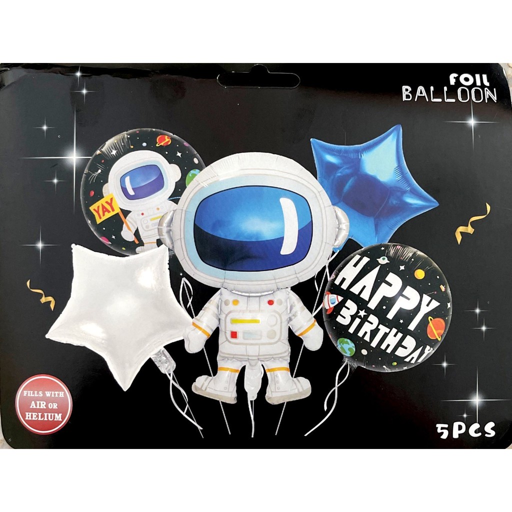 Outer Space Astronaut Foil Balloon Set Ready Stock (5pcs/packet ...