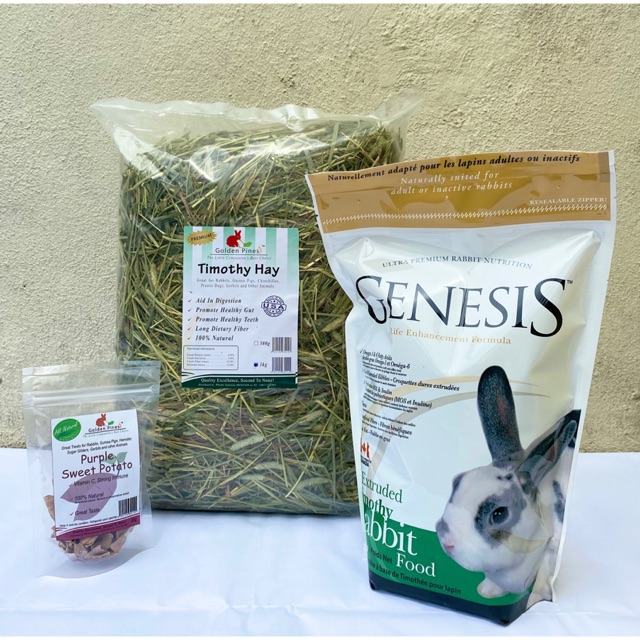 STARTER SET: Genesis Extruded Timothy Rabbit Food 1kg + Premium USA ...