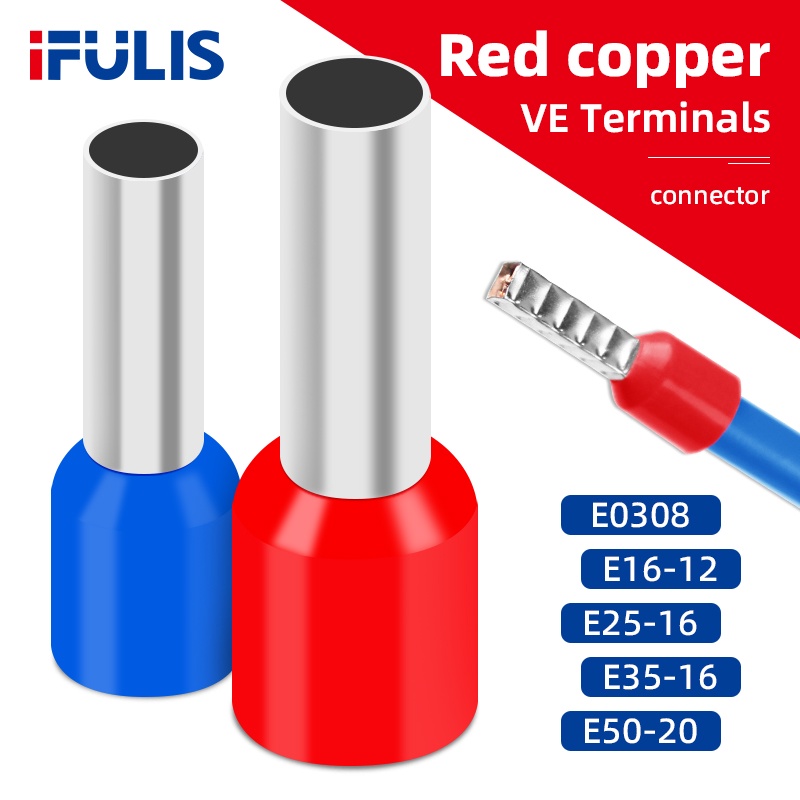 Wire Connector Terminal E0308 E16-12 E25-16 E35-16 E50-20 Insulated ...