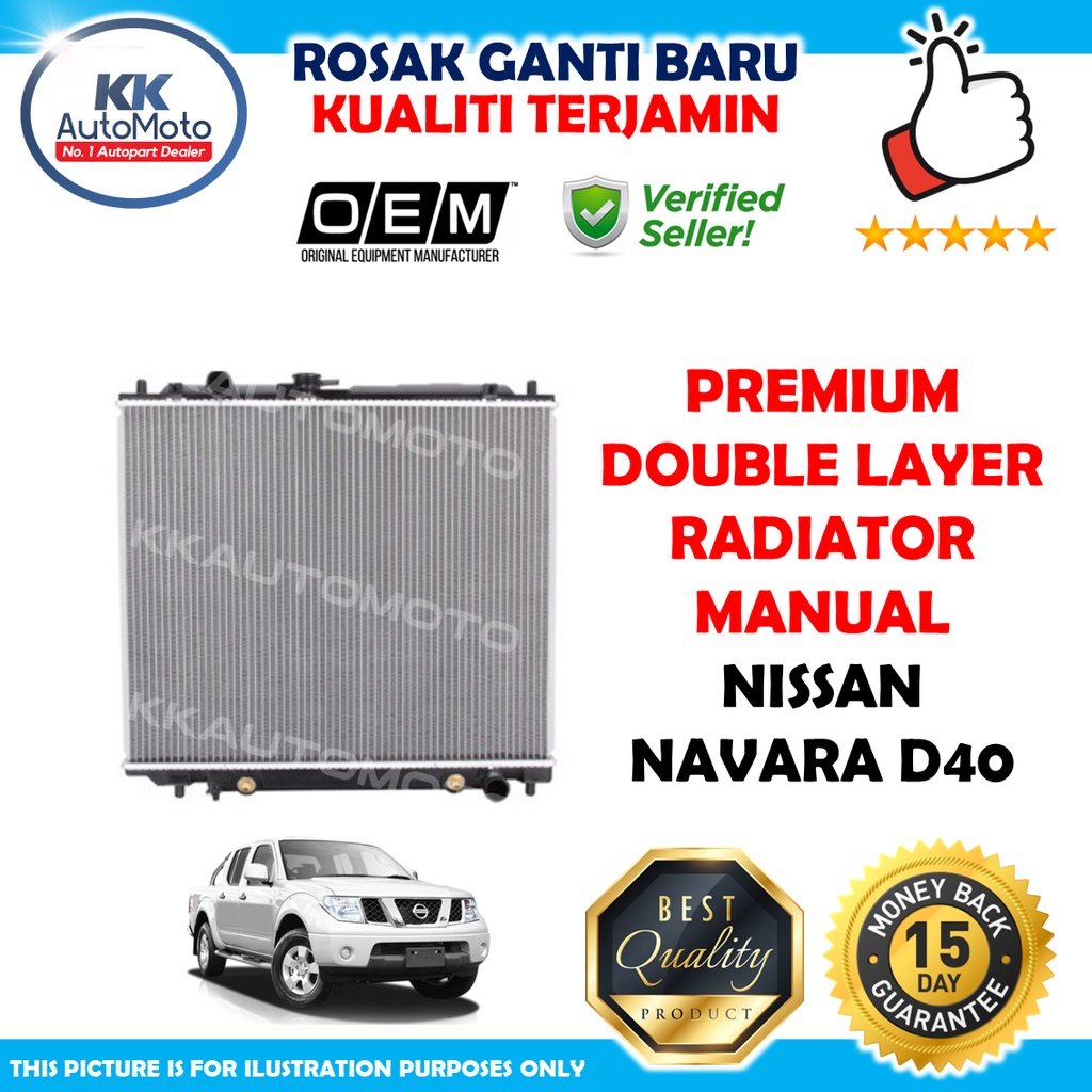 Nissan Navara D40 08Y Premium OEM Double Layer Radiator Tangki Air ...