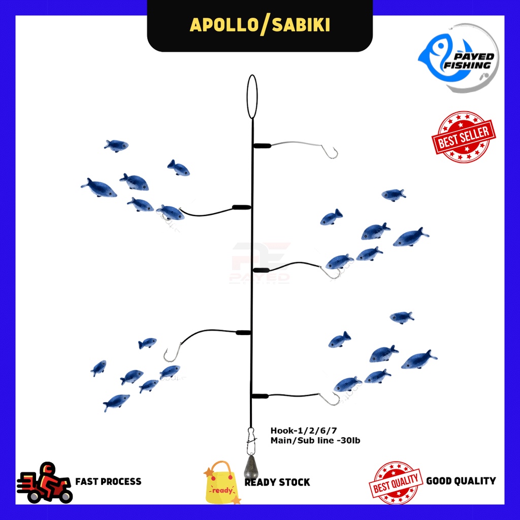 APOLLO/SABIKI Perambut Serampang Lima Mata, Untuk Memancing Sekumpulan ...