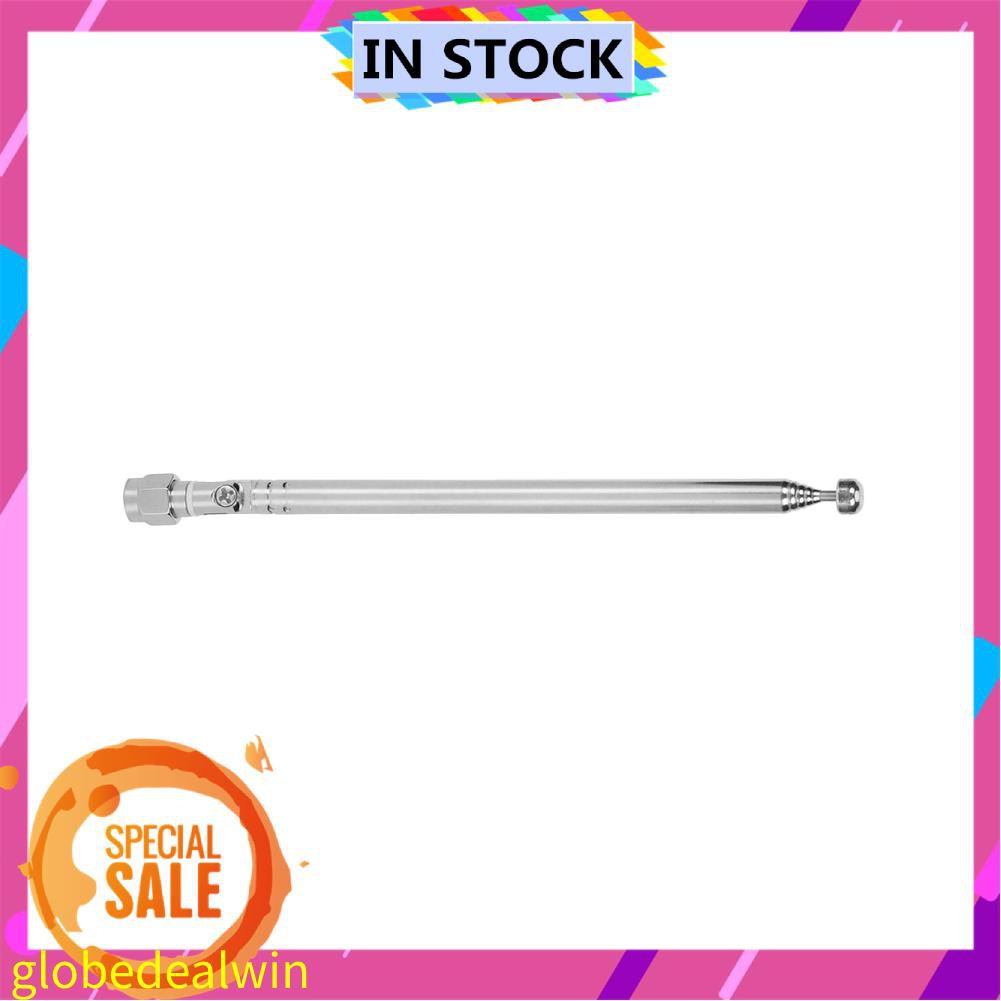 Globedealwin Telescopic Antenna SMA Male Connector Silver Alloy for ...