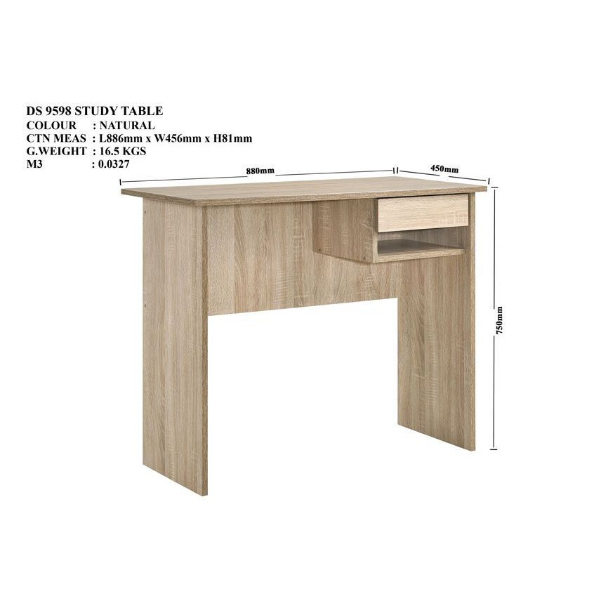 READY STOCK STUDY TABLE ( NATURAL COLOUR) | Shopee Malaysia