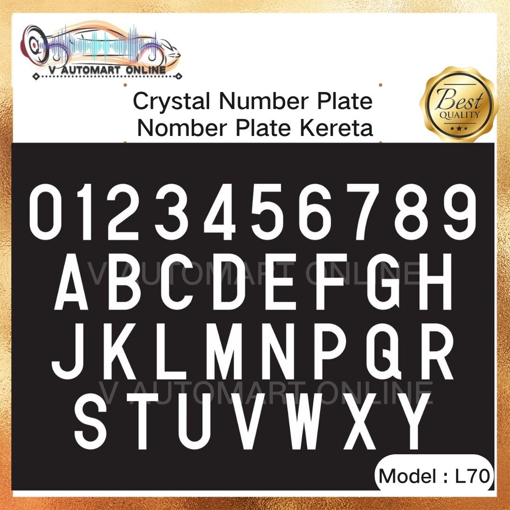3D Car Number Plate Crystal / 3D Kristal Number Kereta A - Z & 0 - 9 ...