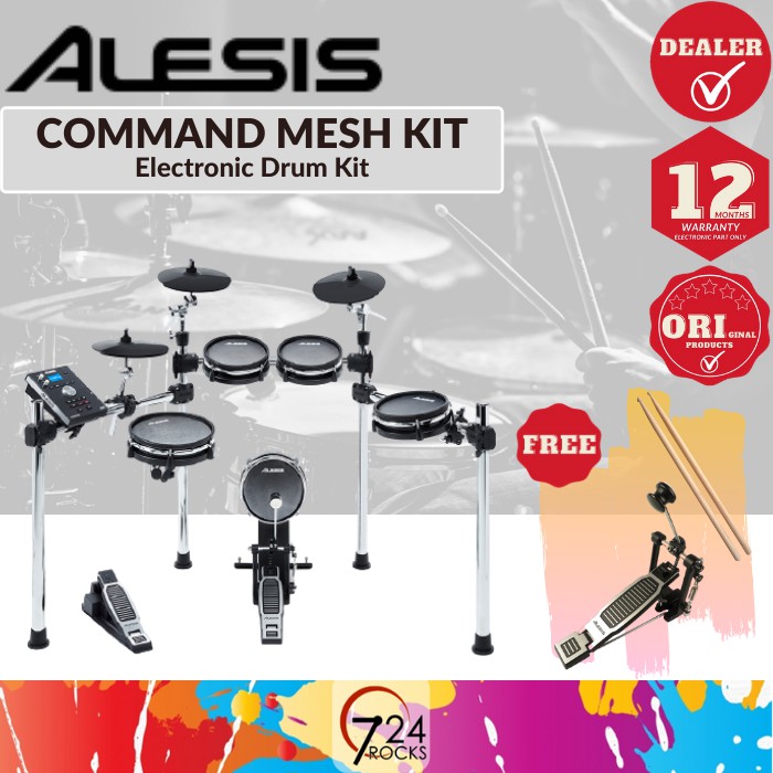 Alesis Command Mesh Eight-Piece Electronic Drum Kit / Digital Drum Set ...