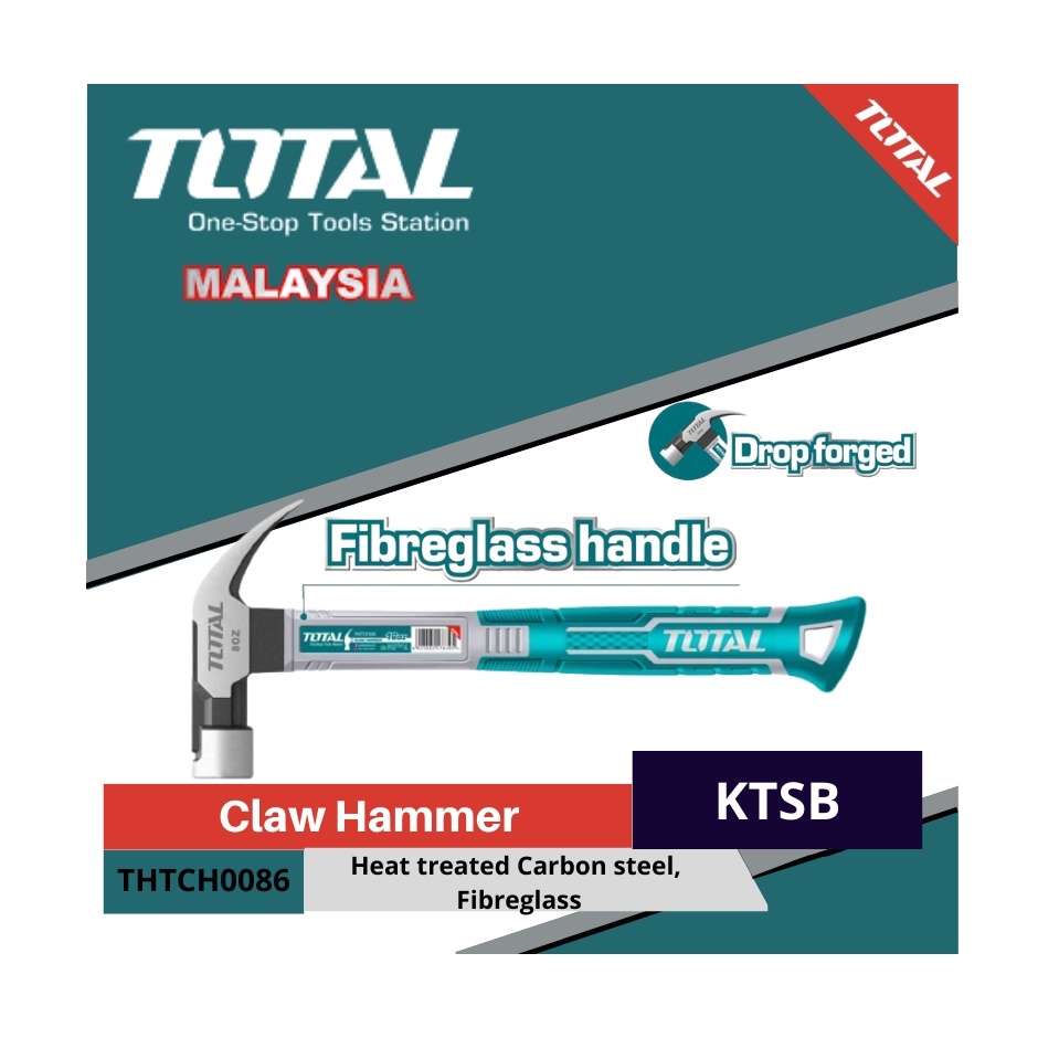 [ TOTAL ] THTCH0086 Claw Hammer | TUKUL | Shopee Malaysia