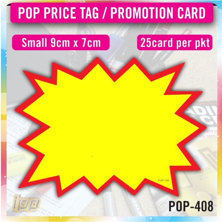 POP Price Tag Promotion Cards / Thumbs Up Pop Price Tags / Jualan Tag ...