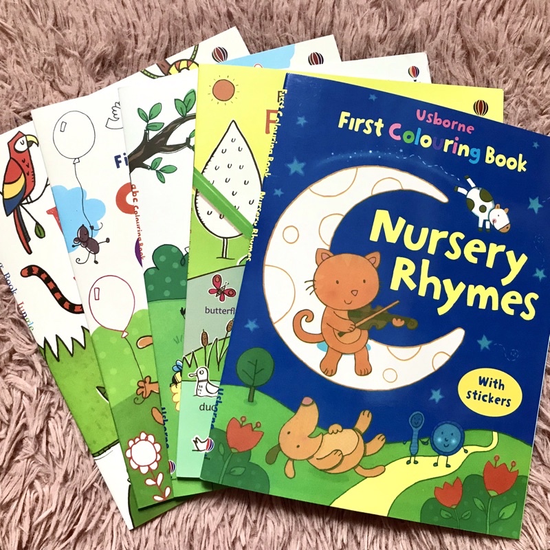 Usborne Colouring Book with Stickers for kids | Buku Mewarna & Stiker ...