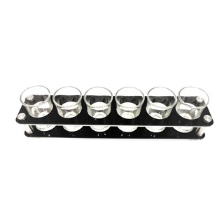 6 Hole Premium Shooter Tray with 6 pcs Shot Glass 1.5 oz (45 ml ...