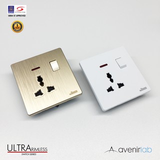 reTouch Ultra Rimless 13A Universal 3 Pin Socket With Neon Indicator ...