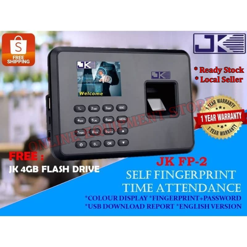 JK Biometric Fingerprint Time Attendance Recorder System / Thumbprint ...