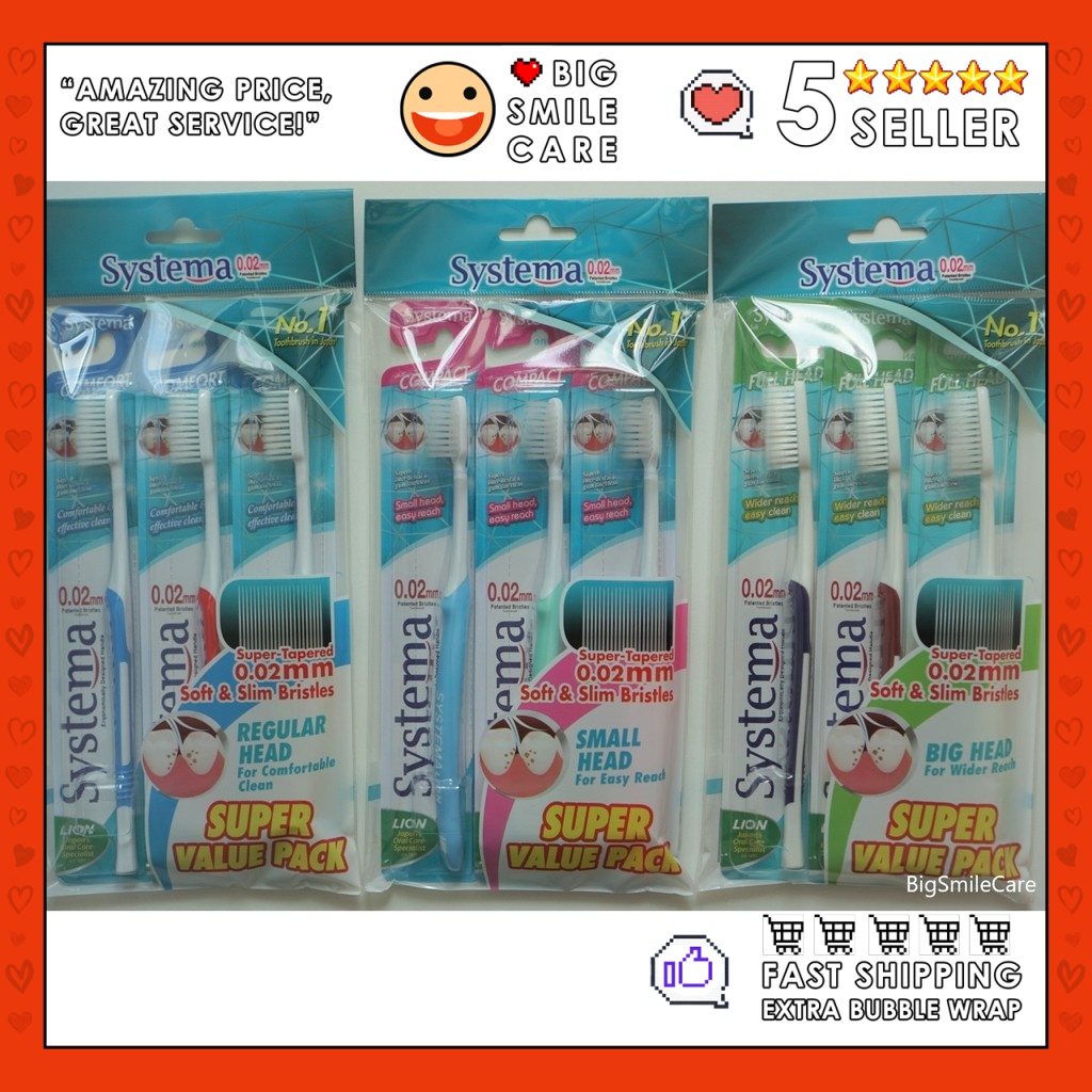 Systema Soft Toothbrush Super Value Pack 3's(Comfort/ Compact / Full ...