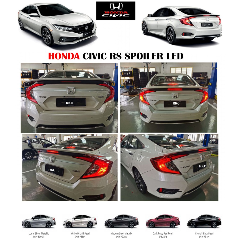 HONDA CIVIC RS SPOILER W/LED (2016-2020) | Shopee Malaysia