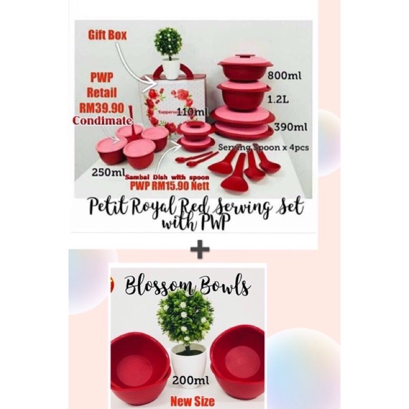 Tupperware Petit Royal Red Serving Set | Shopee Malaysia