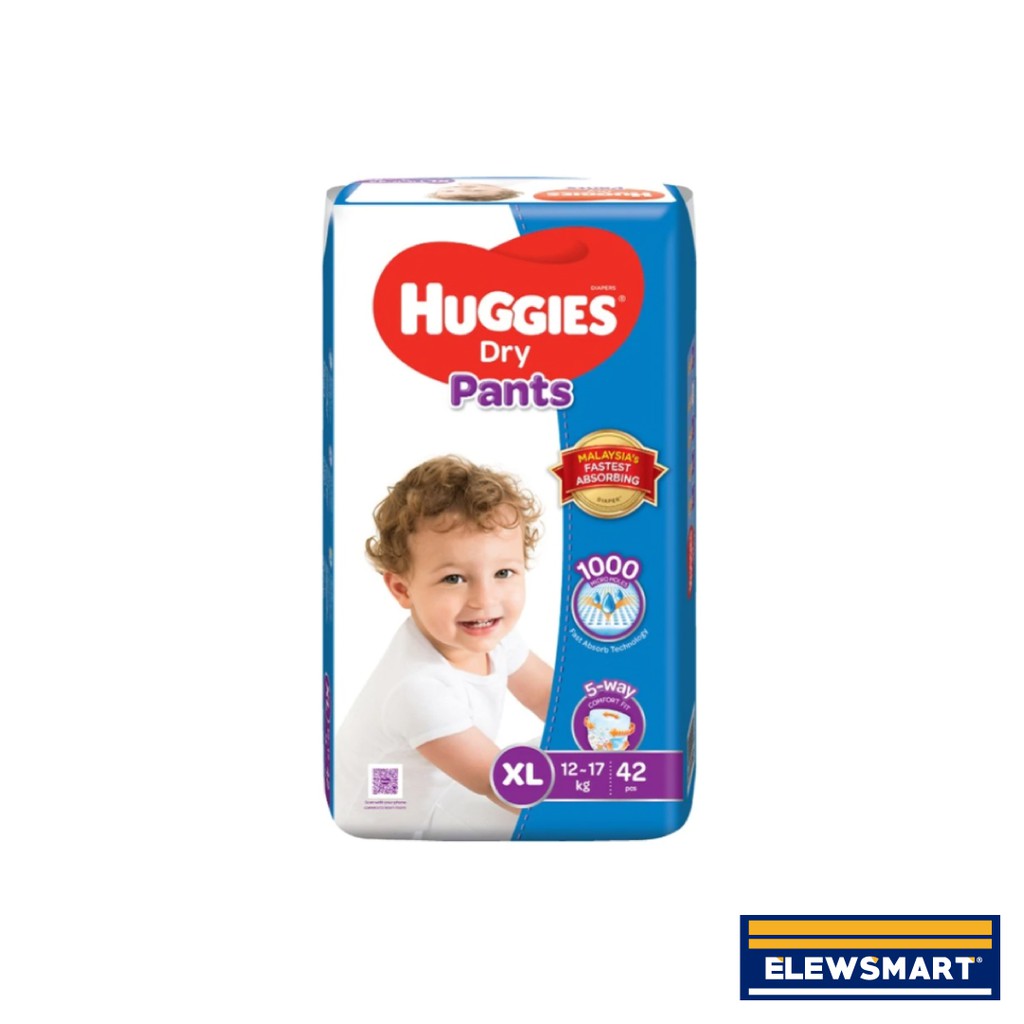 HUGGIES DRY PANTS SUPER JUMBO PACK XL (42PCS) | Shopee Malaysia