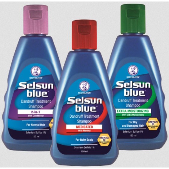 Selsun Blue Dandruff Treatment Shampoo 120ML (Purple/Green/Red ...