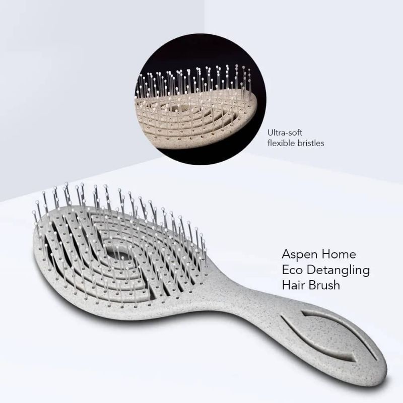 COSWAY Eco Detangling Hair Brush / Bamboo Brush / Bamboo Comb / Aspen ...