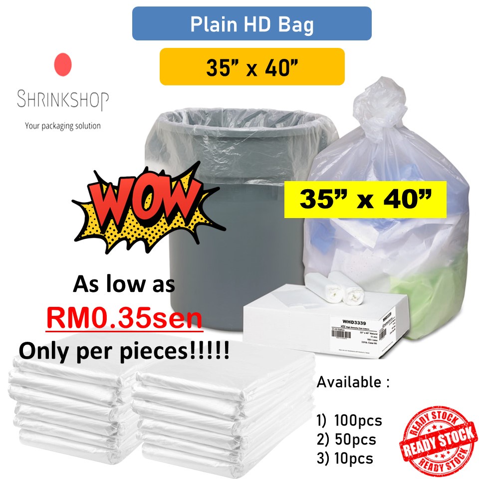 Garbage Bag | Plastik Sampah Besar/Rubbish Bag /Trash Bag | 35"x40 ...