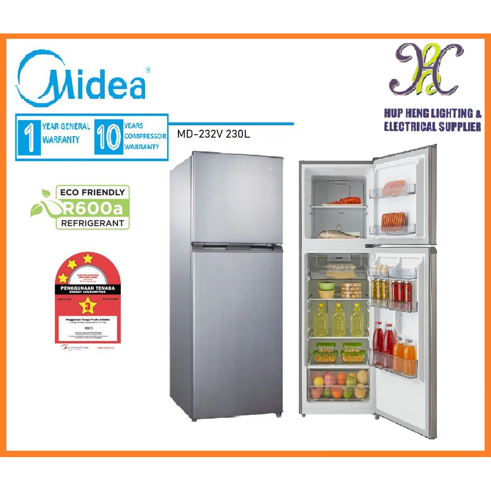 Midea MD-232V 230L 2 Door Fridge | Shopee Malaysia