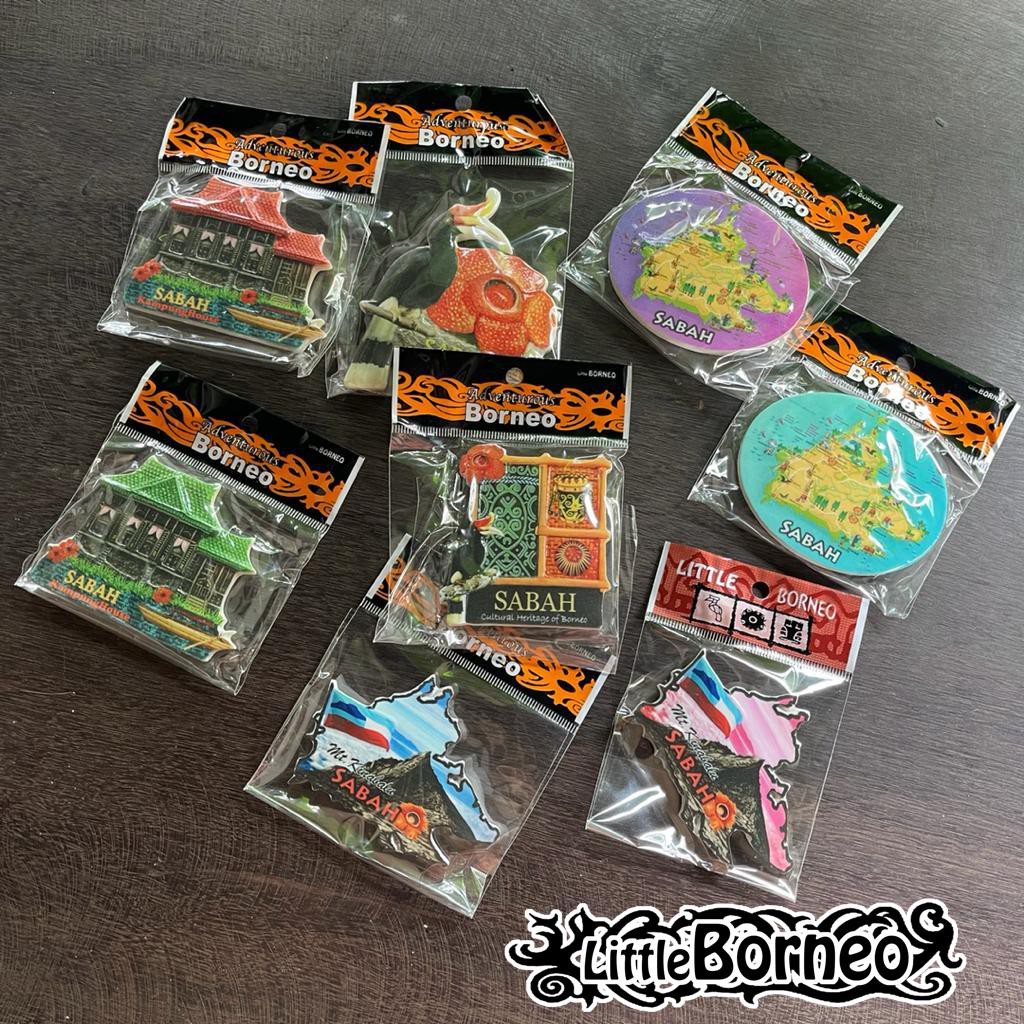 Sabah Resin Magnet - Fridge Magnet - Souvenir - Mt Kinabalu, Sabah Map ...