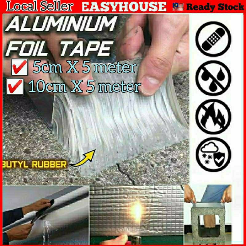 Aluminium Roof Tape Pelekat Gam Pita Tampal Zink Tangki Paip Atap Rumah ...
