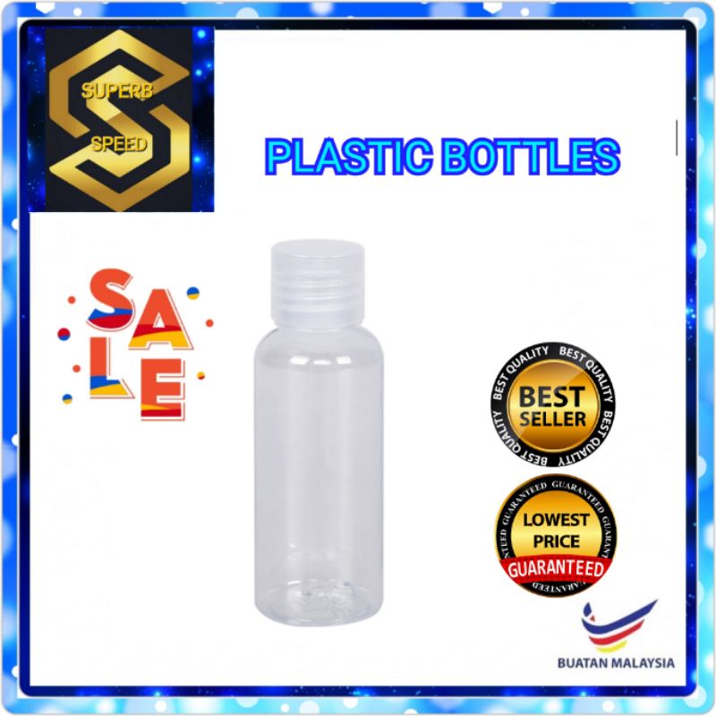 BOTOL KECIL FLIP CAP KOSONG EMPTY PLASTIC BOTTLE GEL TRANSPARENT ...