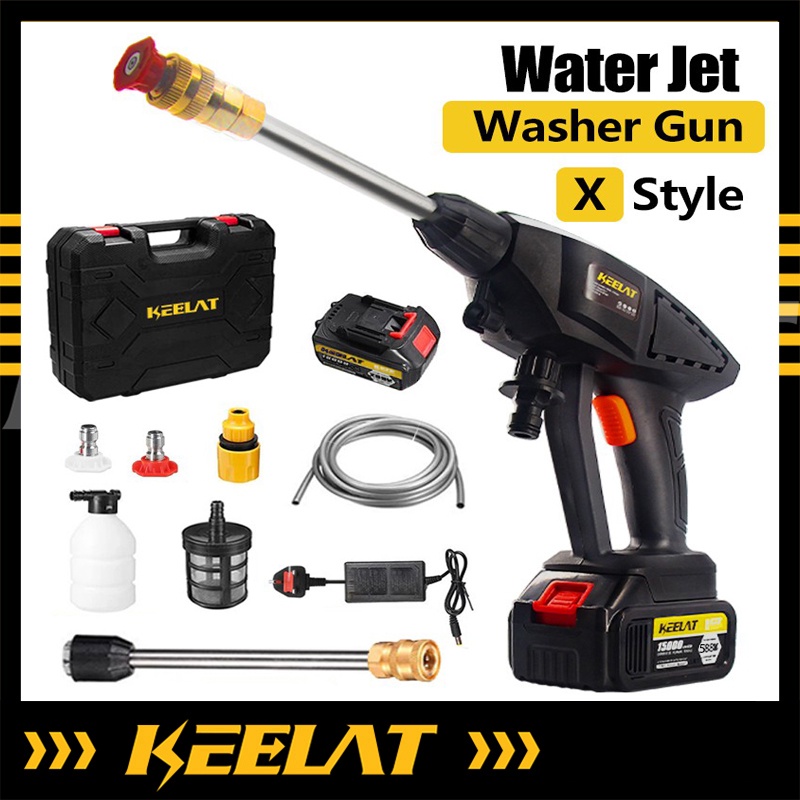 588VF Cordless Water Jet High Pressure Car Wash Gun Mesin Cuci Kereta Electric Car Washer Wash ...