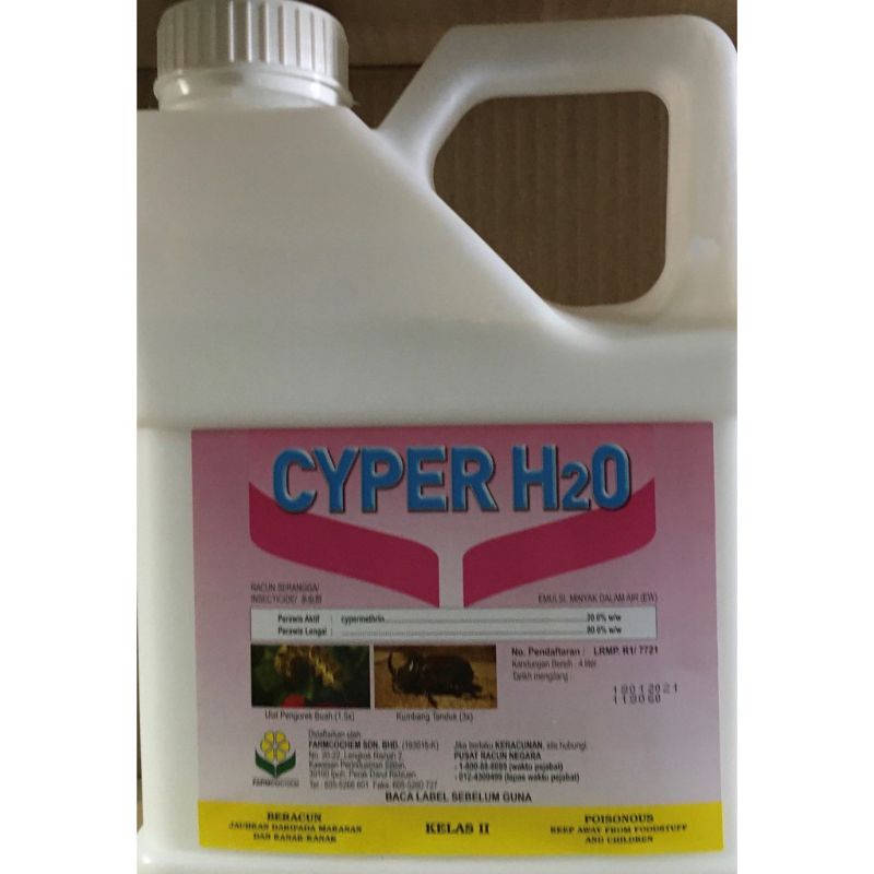 4L CYPER H2O Racun Serangga Kumbang Tanduk, Ulat Pengorek Buah | Shopee ...