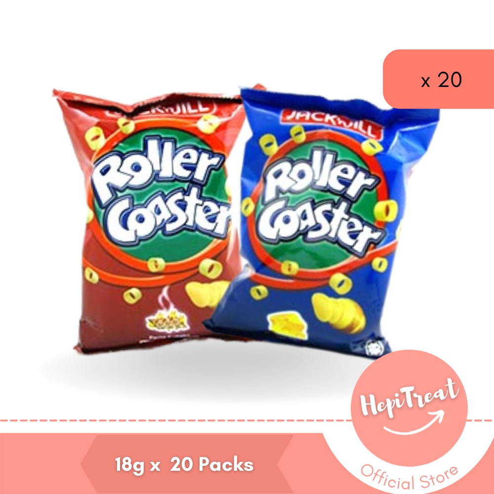 Jack n Jill Roller Coaster Potato Rings Snack Cheese/BBQ - 20 Packs x ...