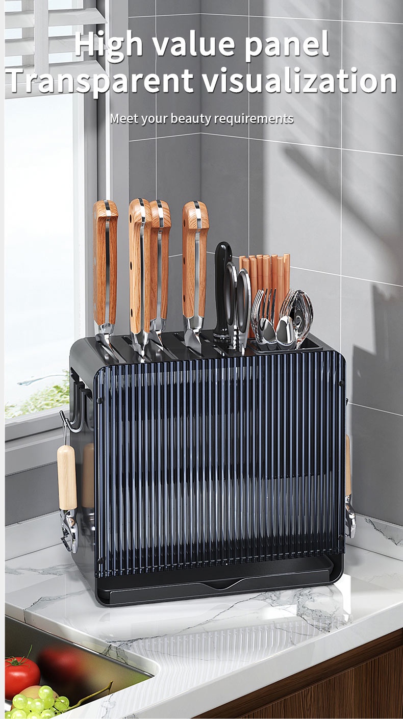 Kitchen Knife Rack Chopsticks Cutting Board Holder Rak Dapur Multi ...
