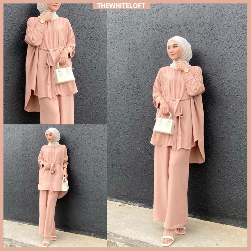 Readystock Luzy Set Haurabelle Casual Set Office Wear Blouse Palazzo ...