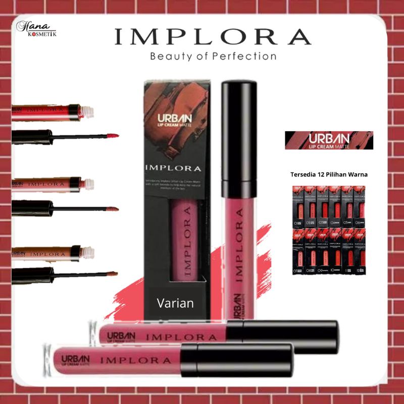 (Implora) Lipcream IMPLORA MATTE URBAN 12 Colors | Shopee Malaysia