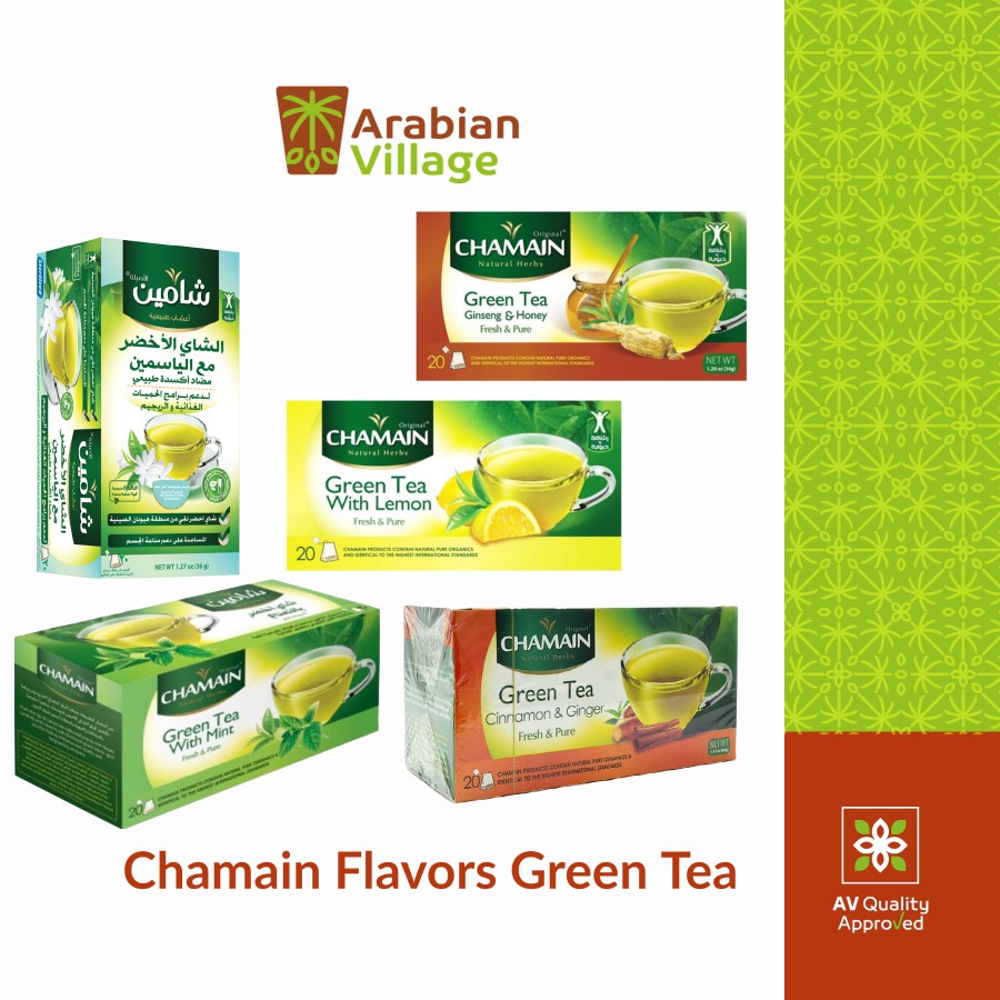 Chamain Flavors Green Tea Lemon / Ginseng & Honey / Mint / 2 Apples ...