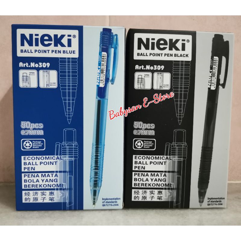 Nieki Ball Point Pen 0.7mm - Art 309 (Blue / Black) | Shopee Malaysia