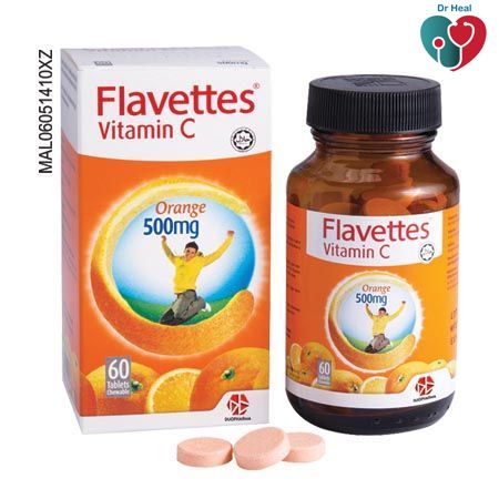 Flavettes Vitamin C Orange Chewable 500mg (60 Tablets) | Shopee Malaysia