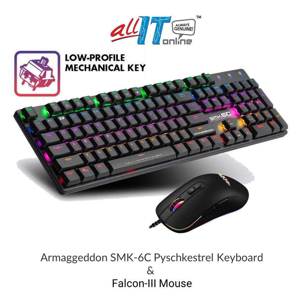 Armaggeddon Pyschkestrel Blue Switch Mechanical Keyboard FalconII ...