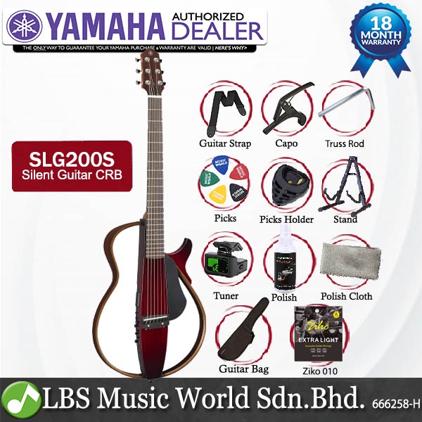 Yamaha SLG200S Silent Acoustic Electric Guitar Steel String With Pickup ...