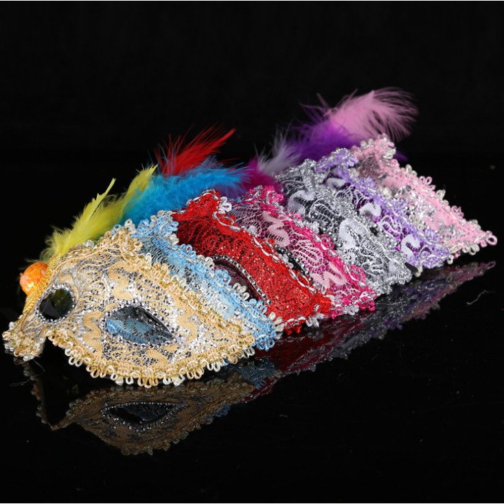 Venetian Carnival Feather Masks Halloween Party Masks Masquerade Retro ...